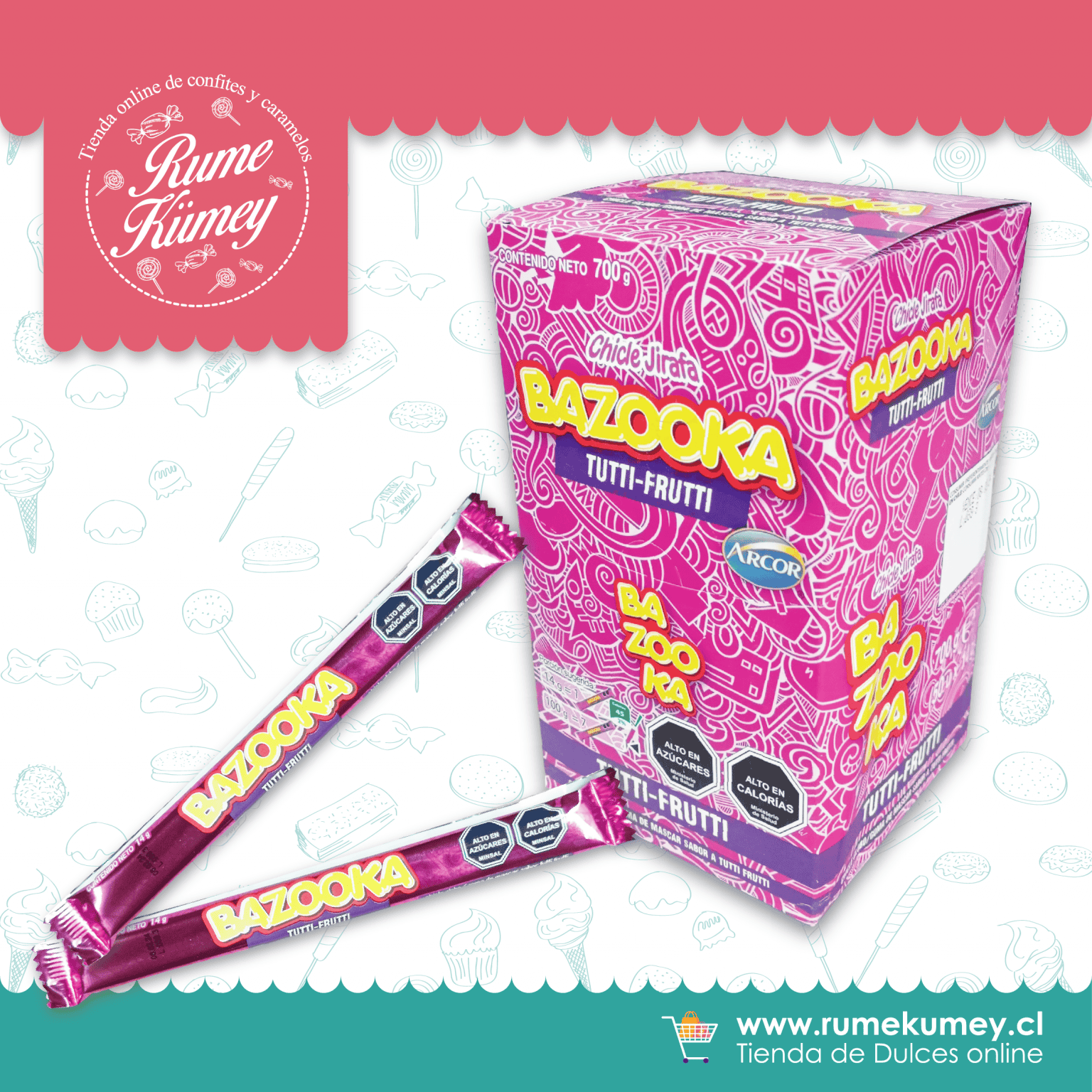 chicle bazooka x50 unid | Rume Kümey